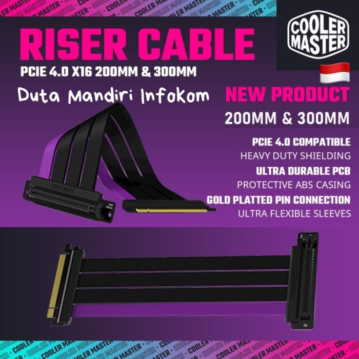 Jual Cooler Master MasterAccessory Riser Cable PCIe 4.0 X16 200mm I ...