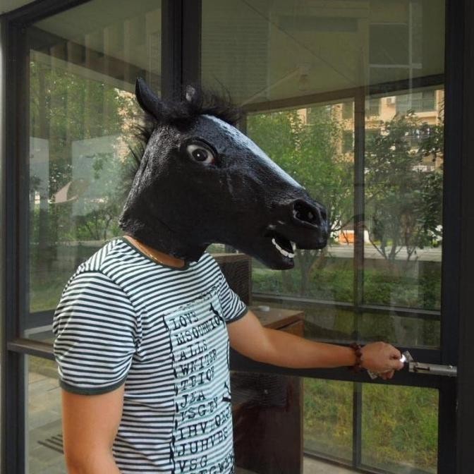 Jual horse mask topeng kuda bahan latex halloween cosplay GS1 | Shopee ...