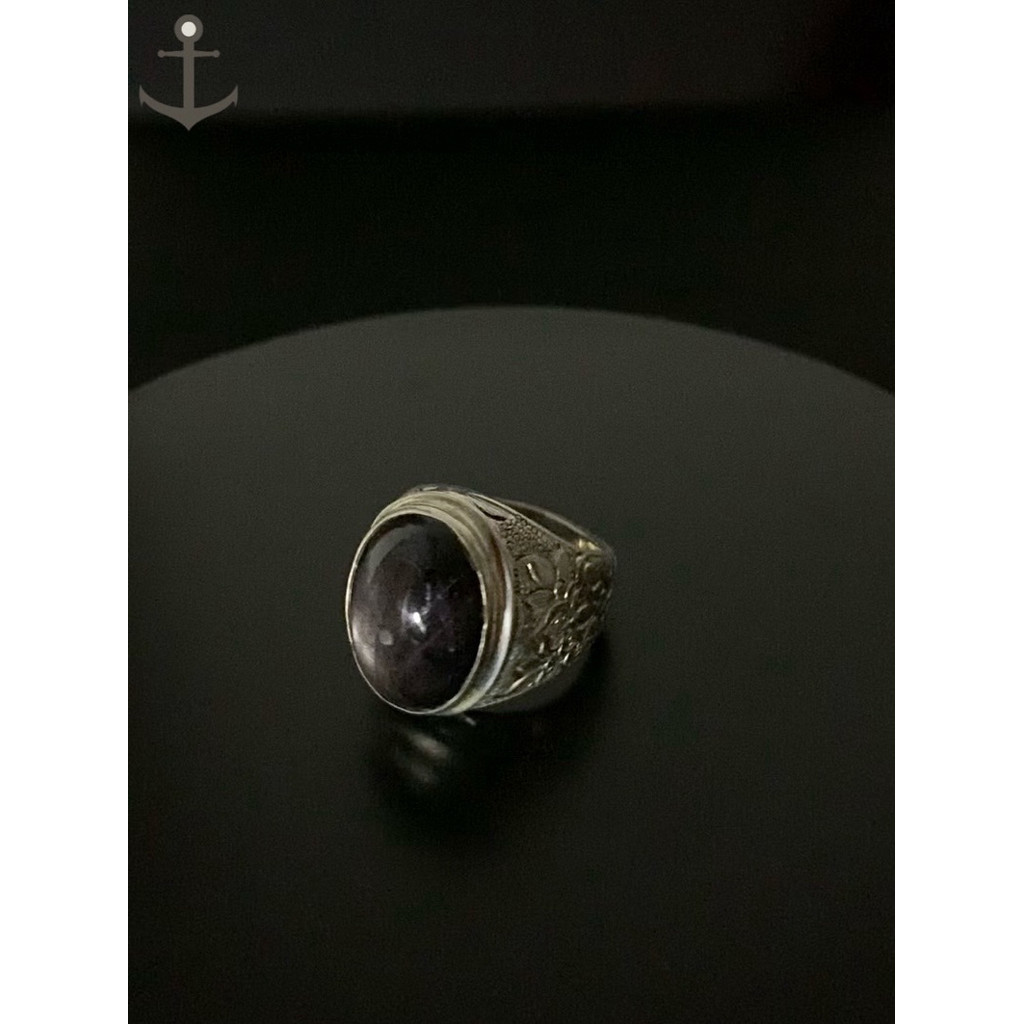 Jual Cincin perak pria silver ring 925 asli dengan batu natural black ...