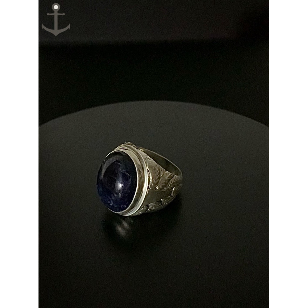 Jual Cincin perak pria silver ring 925 asli dengan batu natural blue ...