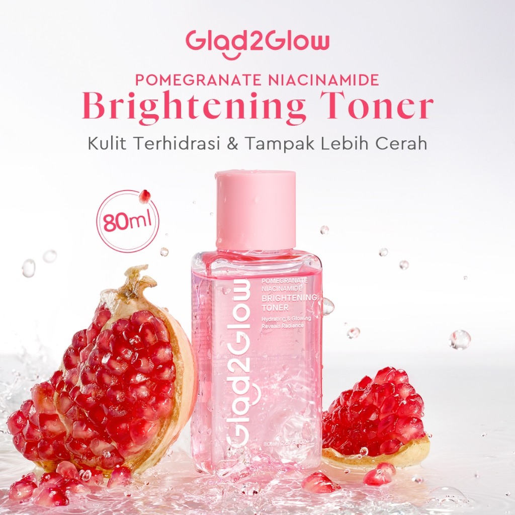 Jual GLAD 2GLOW POMEGRATE TONER NIACINAMIDE 80 ML | Shopee Indonesia