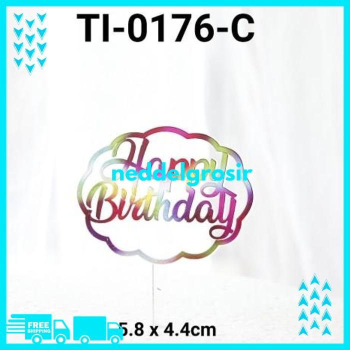 Jual CAKE TOPPER TULISAN PLASTIK HAPPY BIRTHDAY ULANG TAHUN AWAN PRODUK ...
