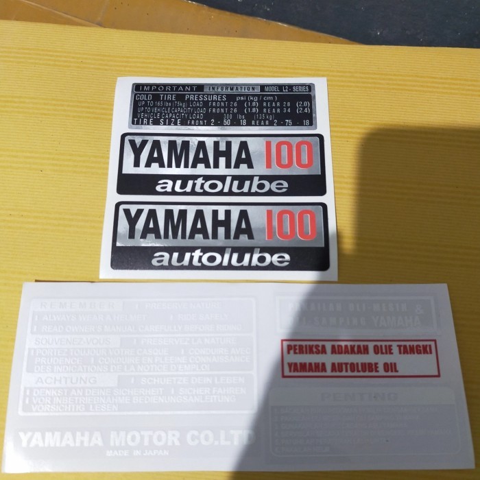 Jual Striping Pelengkap - Sticker - Stiker Pelengkap Yamaha Yl - L2 ...
