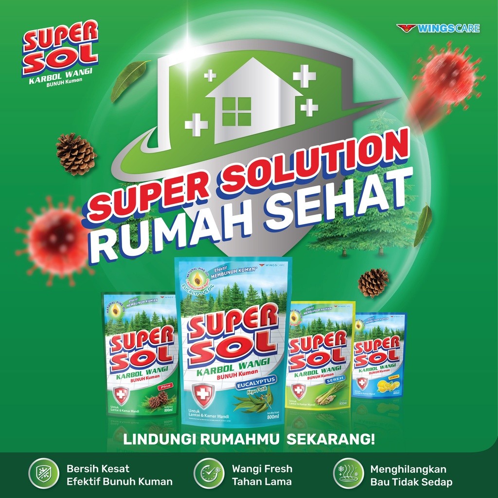 Jual Supersol Pembersih Lantai Karbol Cemara Pine Pouch 1500 ml ...