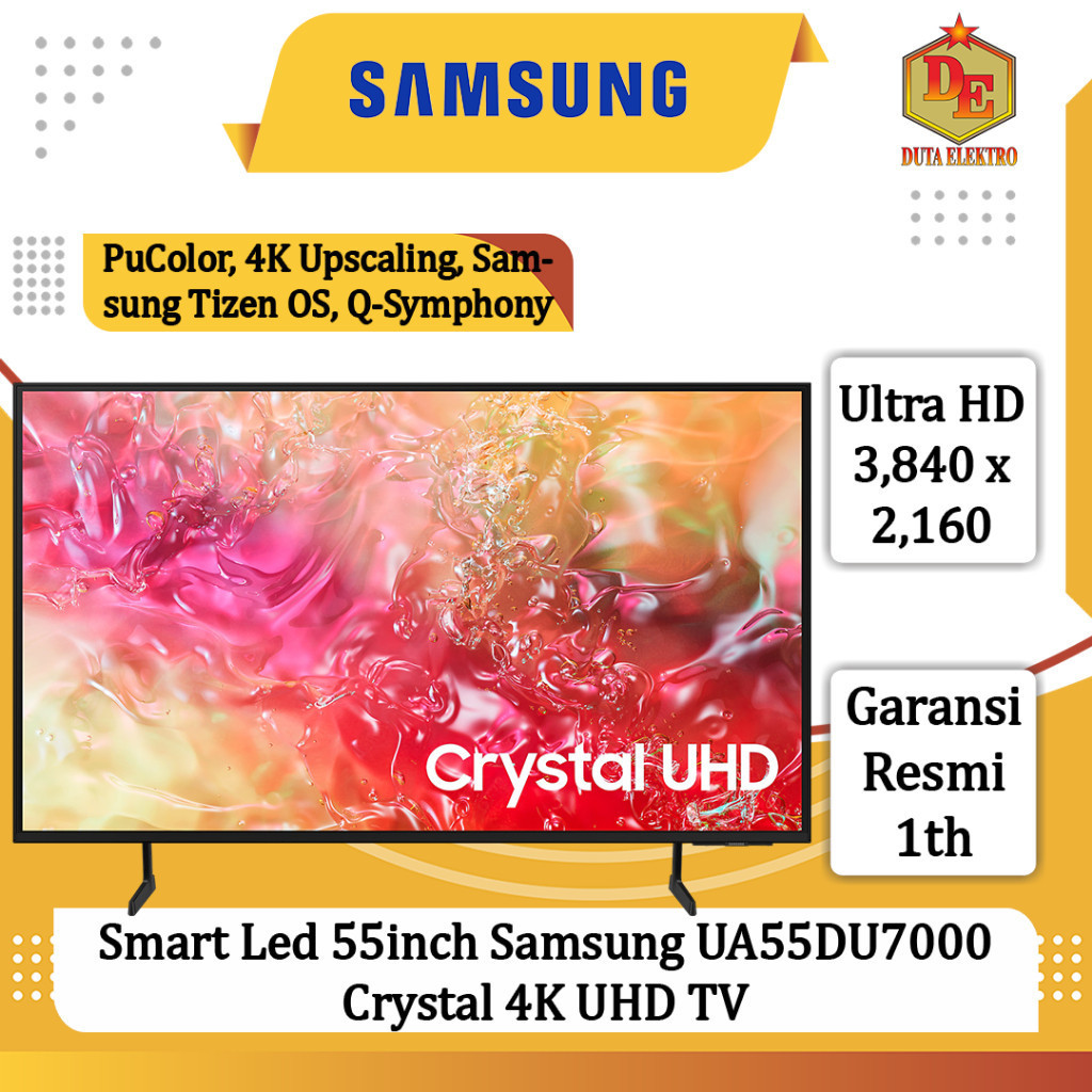 Jual Smart Led 55inch Samsung UA 55 DU 7000 Crystal 4K UHD TV | Shopee ...