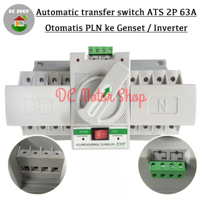 Jual Terbaru Automatic Transfer Switch Ats 4P 63A Otomatis Pln Ke Genset / Inverter | Shopee ...