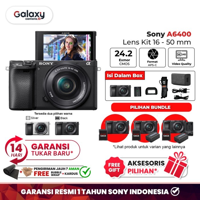 Jual Sony Alpha A6400 kit 16-50mm Garansi Resmi | Shopee Indonesia