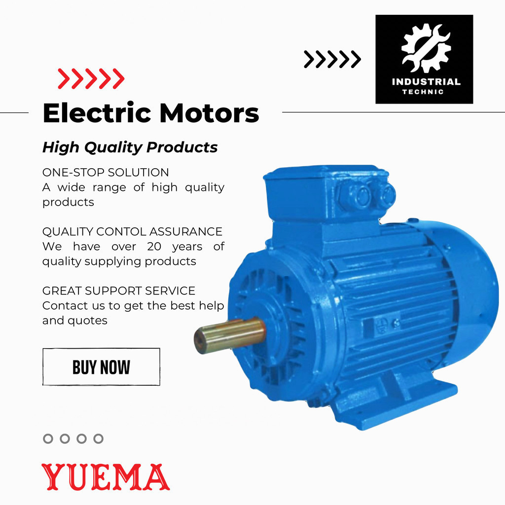 Jual ELECTRIC MOTOR YUEMA YU 8P 1,5KW 2HP 3PHASE 380V B3/ DINAMO/ MESIN ...