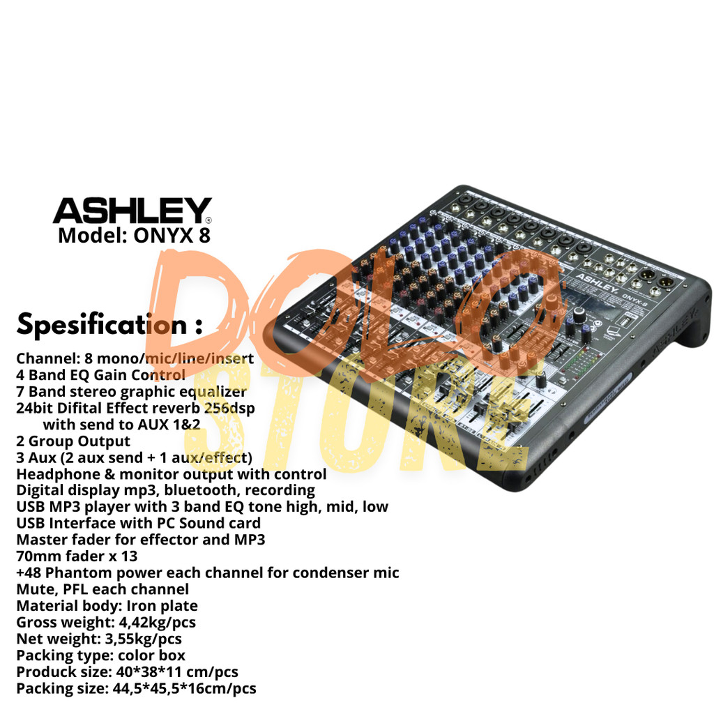 Jual ORIGINAL MIXER 8 CHANNEL ASHLEY ONYX8 | Shopee Indonesia
