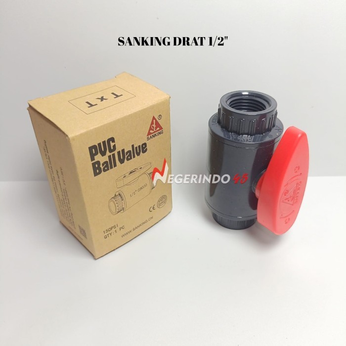 Jual SANKING STOP KRAN PVC DRAT 1/2" 3/4" BALL VALVE PVC DRAT | Shopee Indonesia