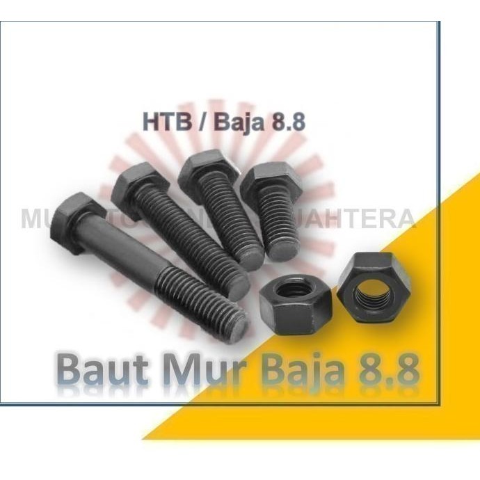 Jual BAUT MUR BAJA 8.8 M36X110 HTB BM 88 M36 X 110 CARBON STEEL BOLT ...