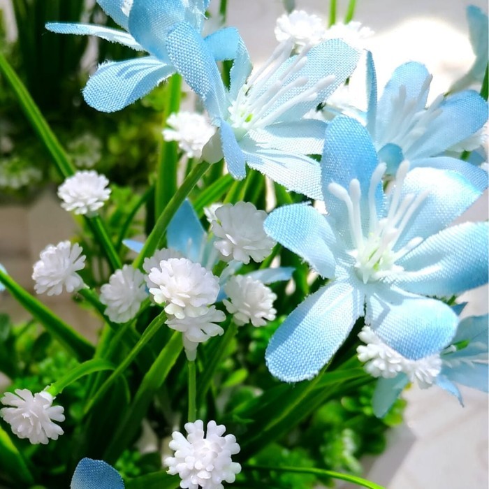 Jual Set Bunga Vas Pot Pagar Kayu Mawar/Lily/Daisy Plastik Shabby ...