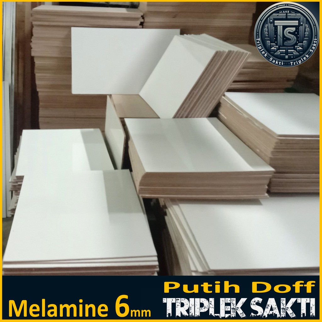 Jual Triplek Melamin Putih Doff 1 Muka 6mm | Ukuran 10x40 cm, Tebal 6mm ...