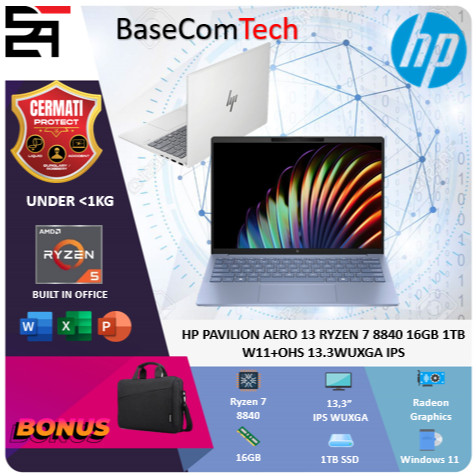 Jual Hp Pavilion Aero 13 Ryzen 7 8840 16GB 1TB Windows 11+OHS 13.3 Inch ...