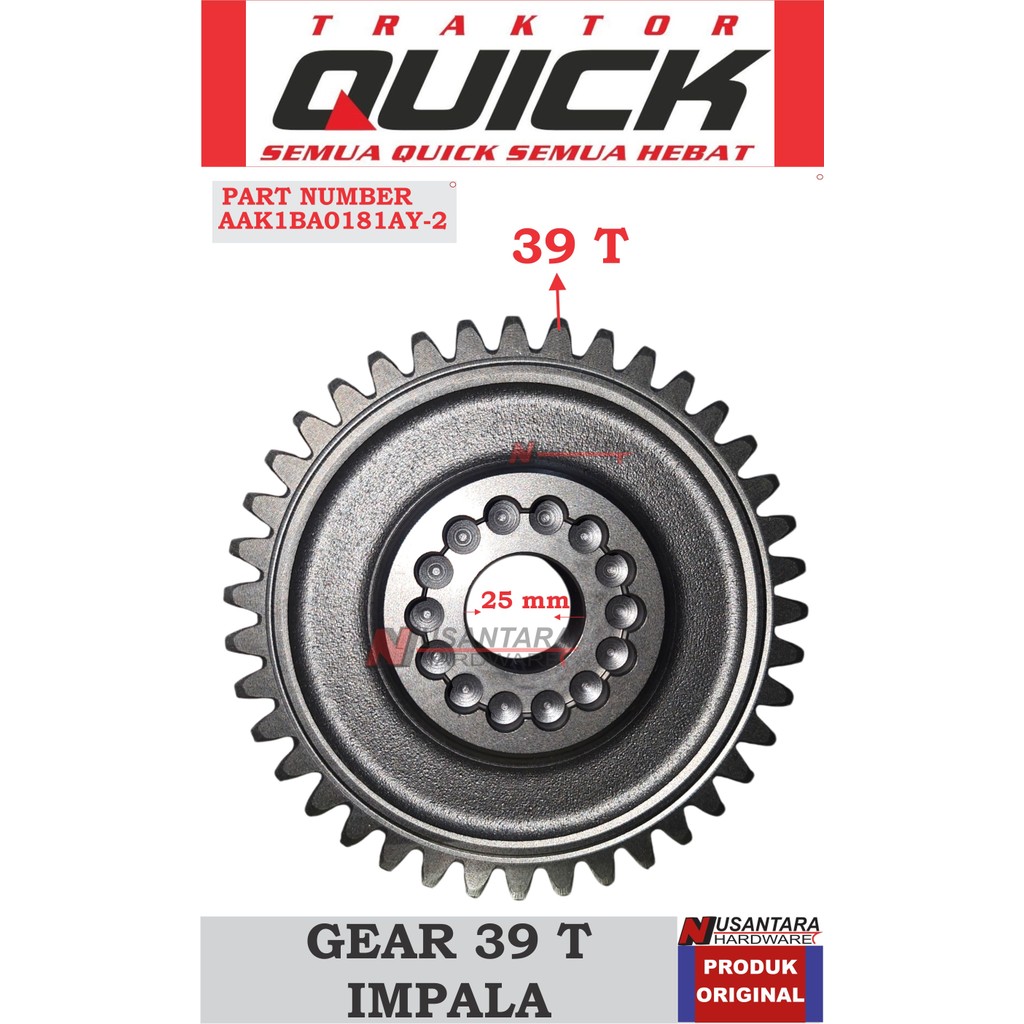 Jual gear 39 t traktor impala, gigi 39 mata traktor impala,gear ...