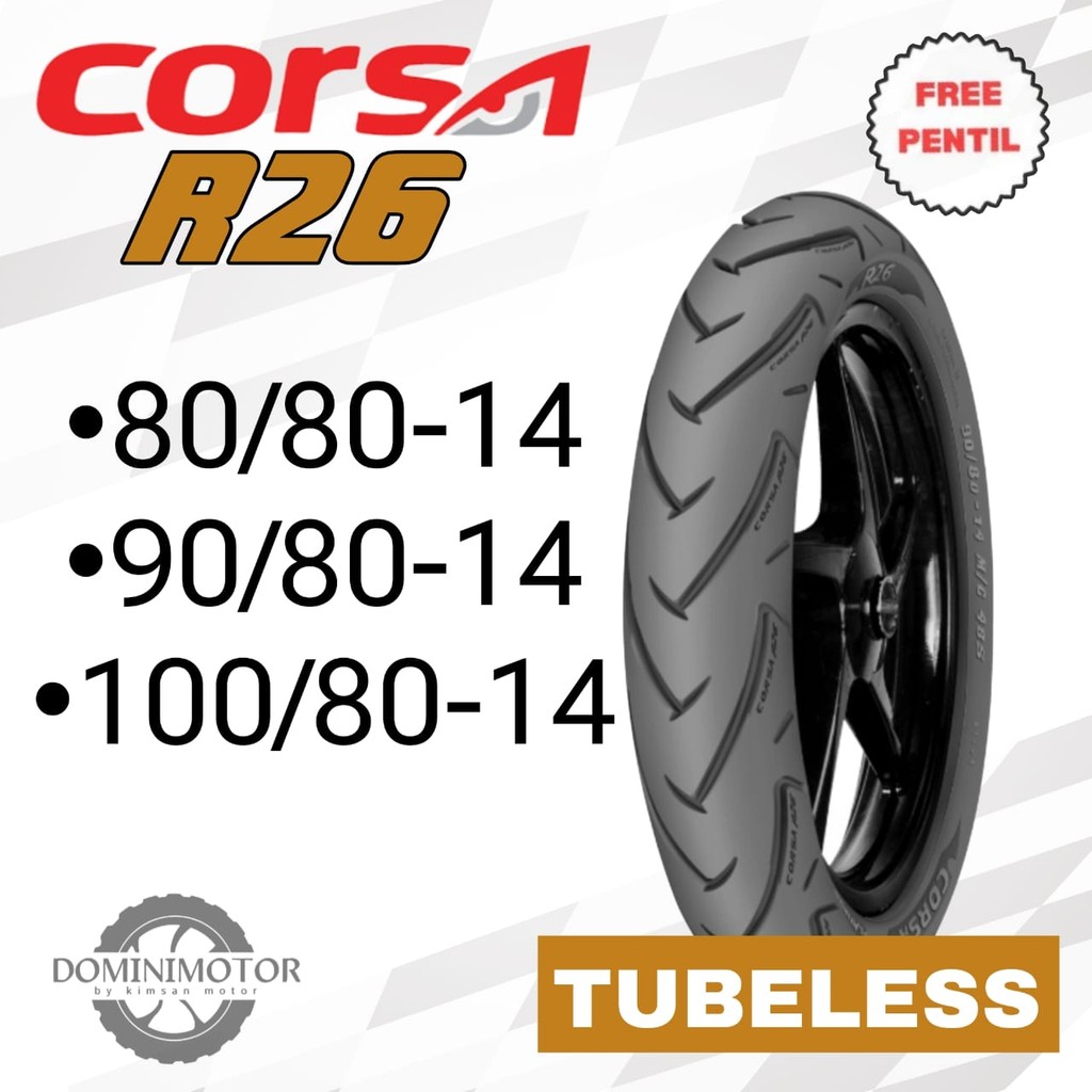 Jual CORSA R26 Ban Motor Ring 14 80/80 90/80 100/80 Ban Ring 14 Ban ...