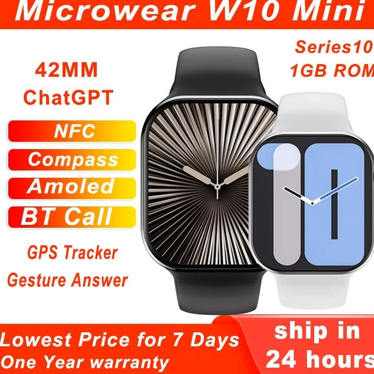 Jual MICROWEAR AMOLED W10 MINI WATCH X SERIES 10 SMART WATCH CHATGPT ...