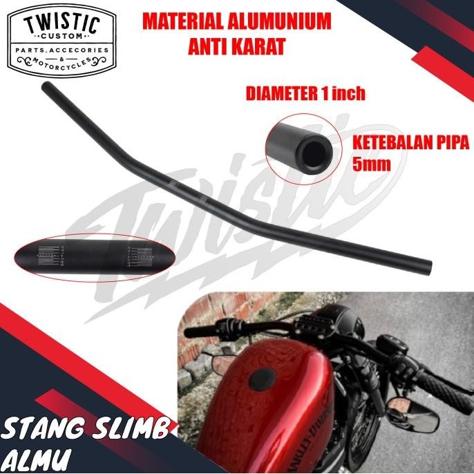 Jual Stang Motor Slimb Almu Drag Bar 1 Inch Harley Sportster Honda ...