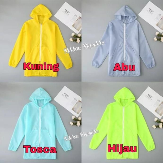Jual Jaket Wanita Long Coat Parasut Semi Transparan Woman Casual Jacket ...