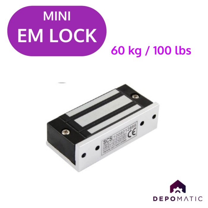 Jual Em Lock 60Kg 100Lbs Mini Em Lock Access Door Magnetic Door Lock ...