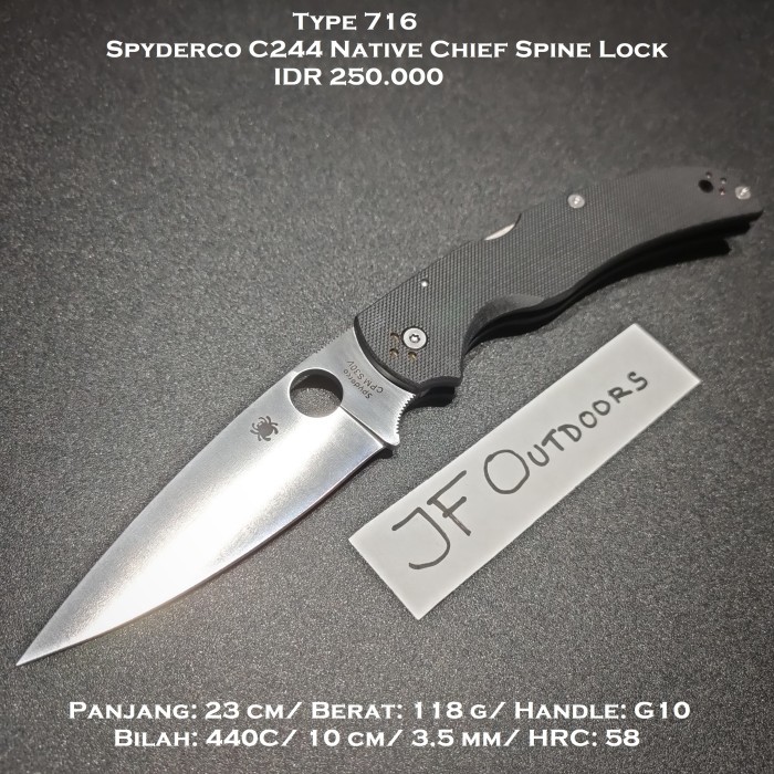 Jual NEW Pisau EDC Outdoor Spyderco Native Chief Spine Lock | Shopee ...