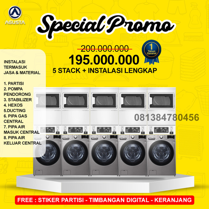Jual MESIN LAUNDRY COIN - MAYTAG & LG20 5 STACK | Shopee Indonesia