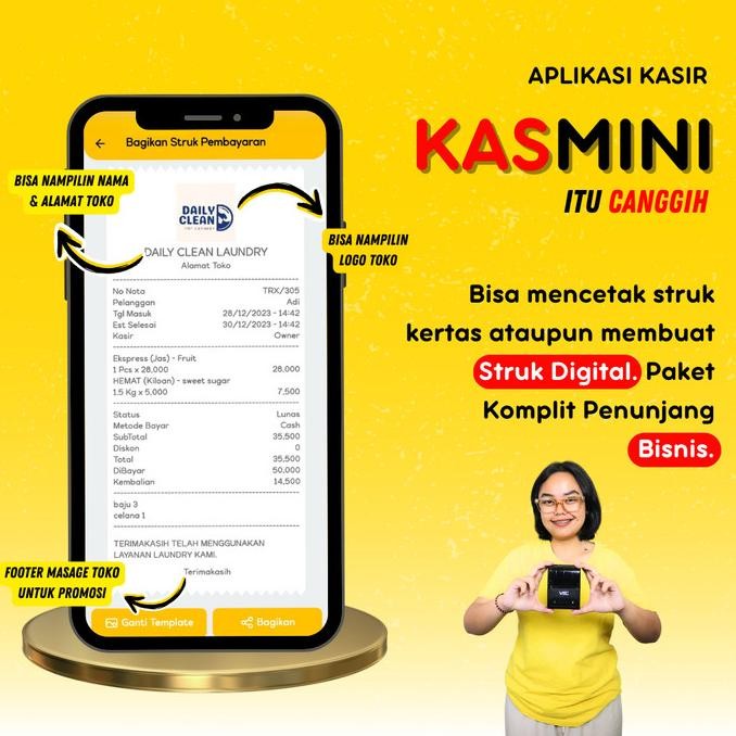 Jual Aplikasi Kasir Android Pencetak Struk Laundry - KASMINI LAUNDRY ...