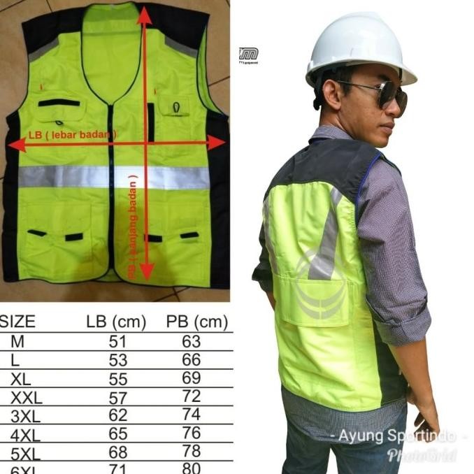 Jual Rompi Vest Safety K3 Parasut Reflectiv 3M | Shopee Indonesia
