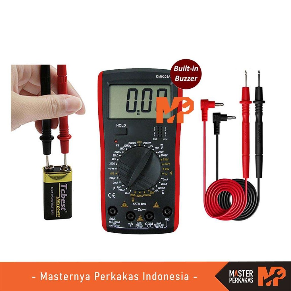 Jual MP Multimeter Digital Buzzer AC DC DM9205A AI16 / Voltage Tester ...