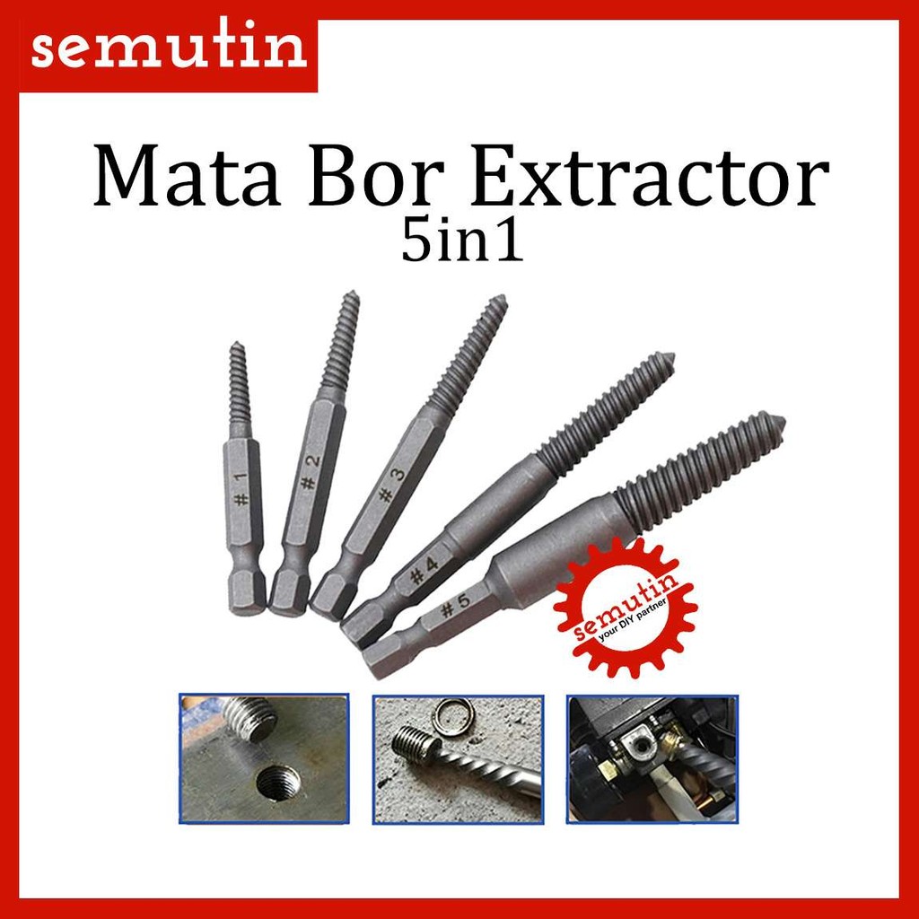 Jual Bor Mata Extractor Hex 5in1 AI43 SM / Ekstraktor Baut Rusak Heksagonal / Broken Screw ...