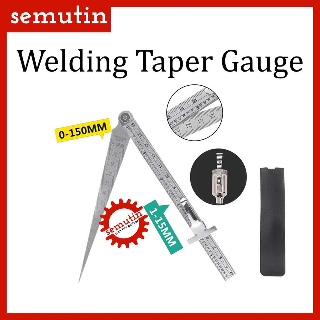 Jual Taper Welding Gauge 0-150mm AI53 SM / Feeler Penggaris Celah Baja ...