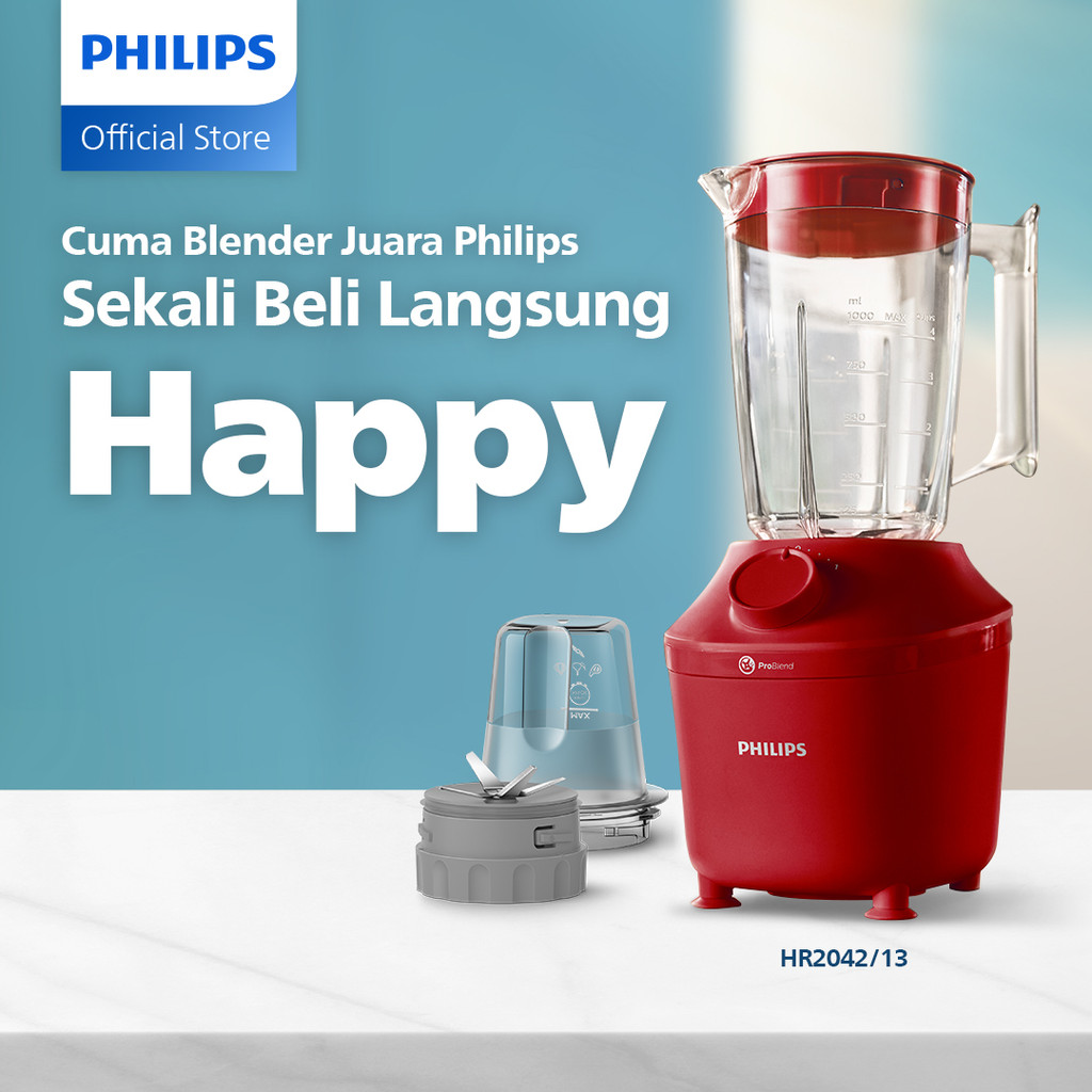 Jual Blender Philips Plastik 1 Liter - 3000 series HR2042/13 - Blender ...