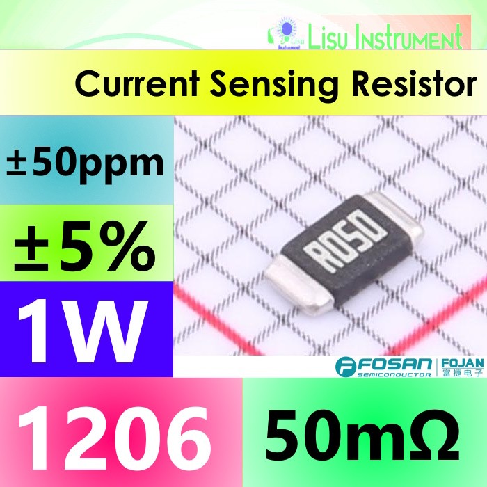 Jual 50mΩ 1206 ±5% 1W ±50ppm/℃ Current Sense Resistor / Shunt Resistor ...