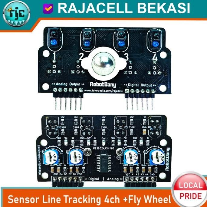 Jual Sensor Garis 4Ch Plus Roda Robot Line Follower Infrared Ir ...