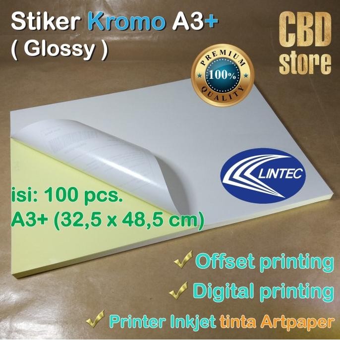 Jual Kertas Stiker KROMO A3+ Sticker CHROMO Glossy 100 pcs merek Lintec ...