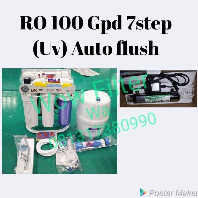 Jual Mesin RO 7 Step 100 Gpd UV Filter Air Minum Reverse Osmosis Auto Flush | Shopee Indonesia