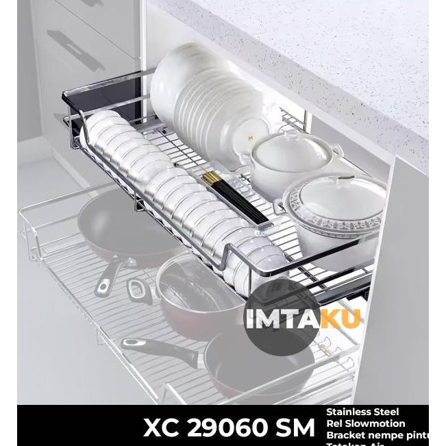 Jual Rak Piring Mangkok Tarik Kitchen Set Stainless Steel Vitco XC ...