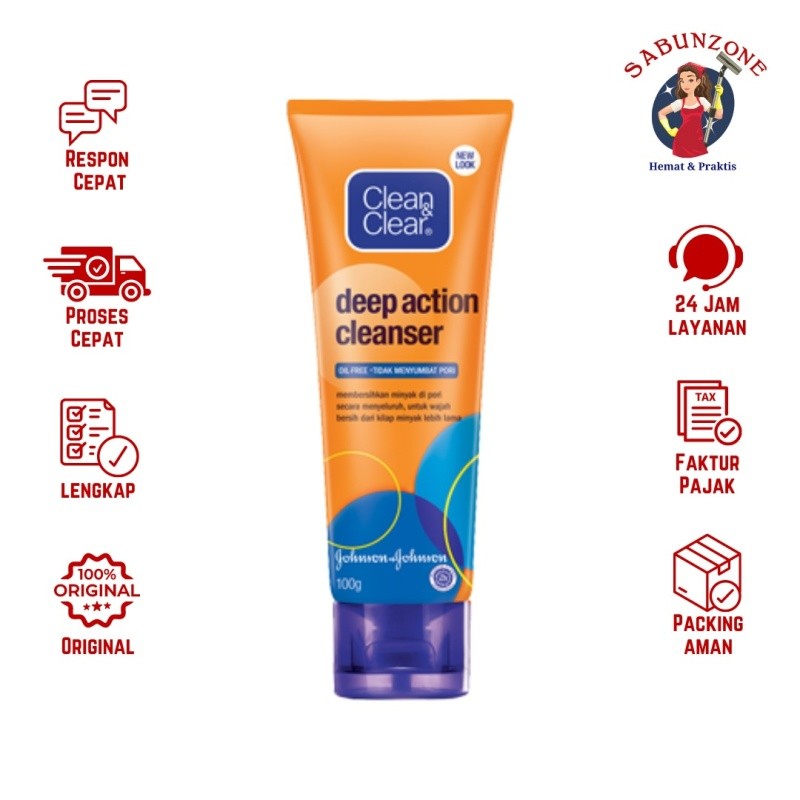 Jual Sabun Cuci Muka Clean & Clear Deep Action Cleanser 100 ml | Shopee ...