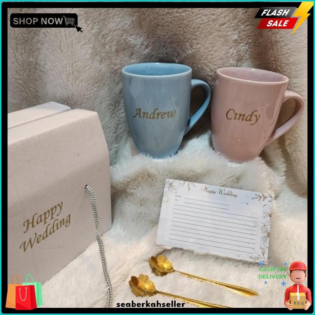 Jual Hampers Mug Couple Kado Pernikahan Dengan Request Nama (Order ...