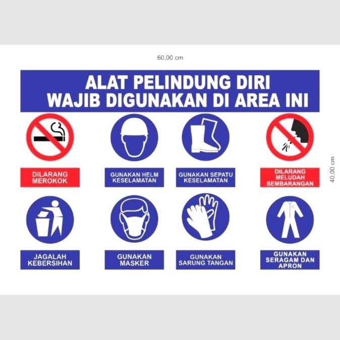 Jual Sign Akrilik K3 Rambu Safety Apd Wajib Alat Pelindung Diri Uk ...