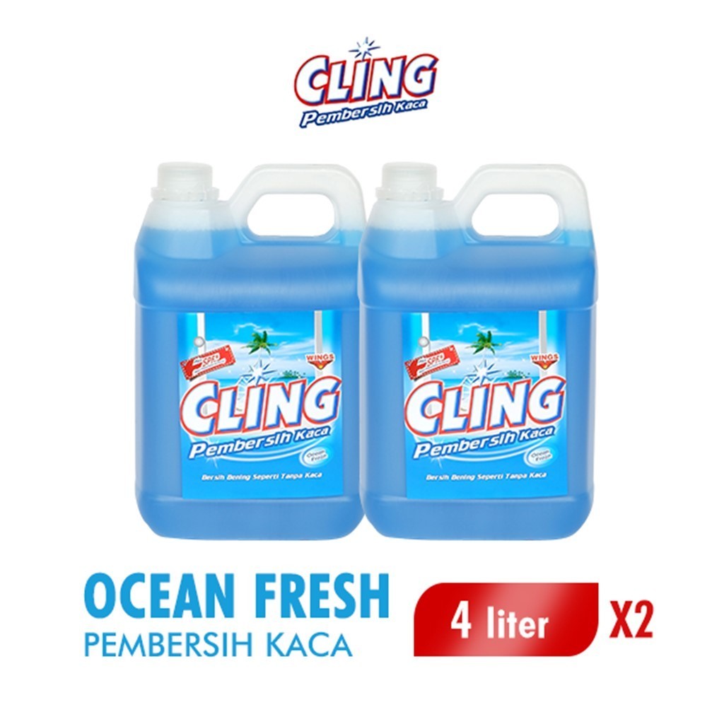 Jual Cling Biru Pembersih Kaca Jerigen 4 Liter x2 | Shopee Indonesia