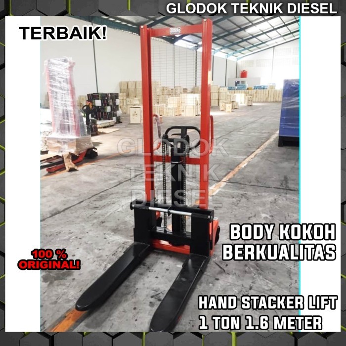 Jual Hand Stacker Lift Manual 2 Ton x 1.6 Meter Alat Angkat Barang ...