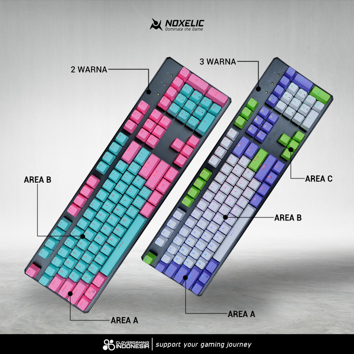 Jual Cuci Gudang Noxelic Custom Keycaps Pbt Double Shot 104 Keyset ...