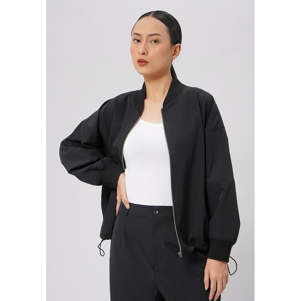 Jual Executive Regular Fit Bomber Jacket Black | Shopee Indonesia