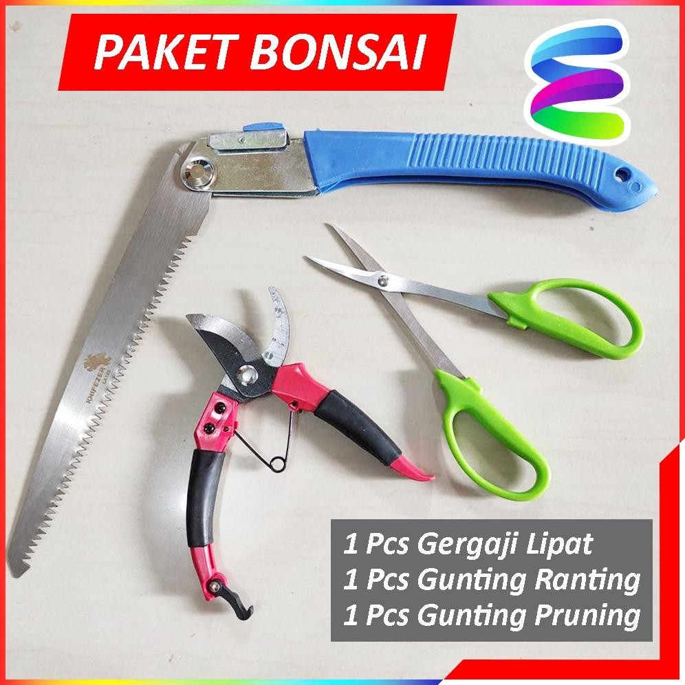 Jual Paket Murah Peralatan Bonsai Tanaman Gunting Ranting, Gunting Pruning Daun, Gergaji Lipat ...