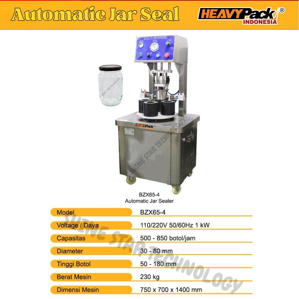 Jual Mesin Jar Vacuum Capping Otomatis Automatic Jar Vacuum Sealing Machine BZX-4 Heavypack ...