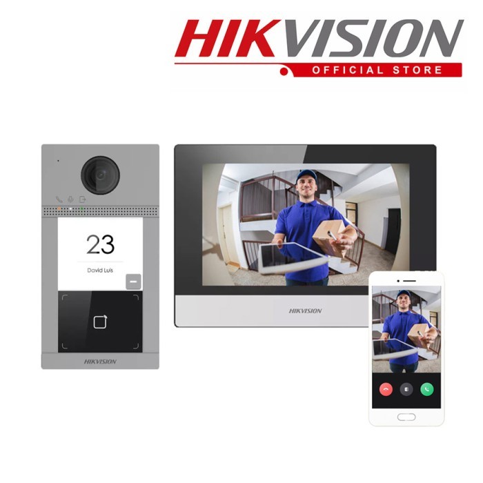 Jual DS-KIS604-P HIKVISION IP VIDEO INTERCOM KIT | Shopee Indonesia