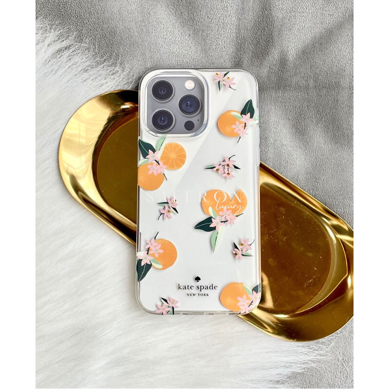Jual Kate Spade Orange Toss Resin iPhone 14 Pro/Max Casing/Bening ...
