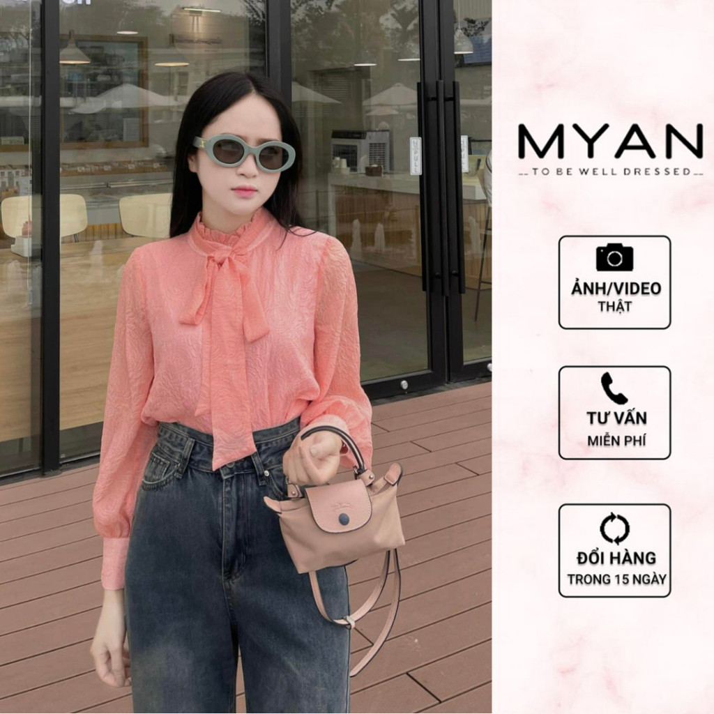 Jual Desain Myan Kemeja Kerah Ruffle Wanita dengan Dasi Kupu-kupu ...