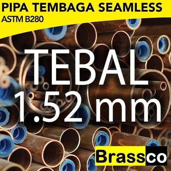 Jual Pipa Tembaga Batangan 1 5/8 X Pjg 5.8 Meter - Tebal (Astm B280) !! Ready | Shopee Indonesia